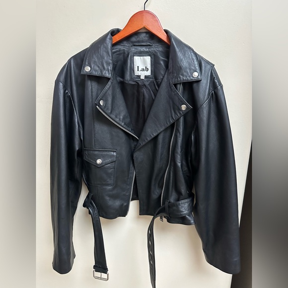 Lab. | Jackets & Coats | Lab Biker Leather Jacket | Poshmark